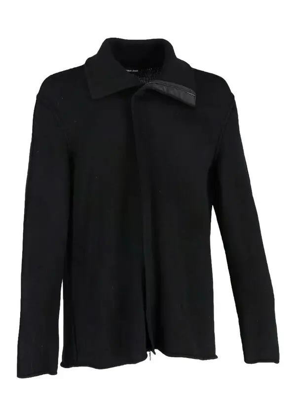 Giorgio Armani Zip-up Wool Cardigan - Black