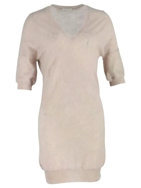 Chloé V-neck Mini Dress - Neutrals