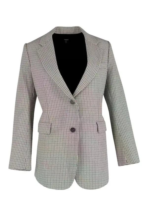 Theory Single-breasted Check Blazer - Neutrals