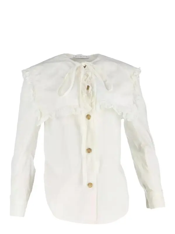 REJINA PYO Ruffled-collar Shirt - White