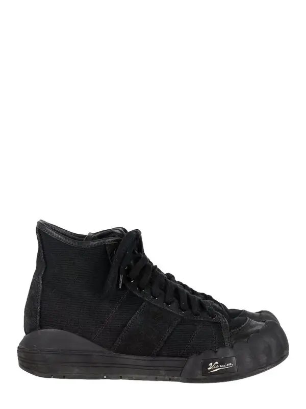 Visvim Lanier Leather-trimmed High-top Sneakers - Black