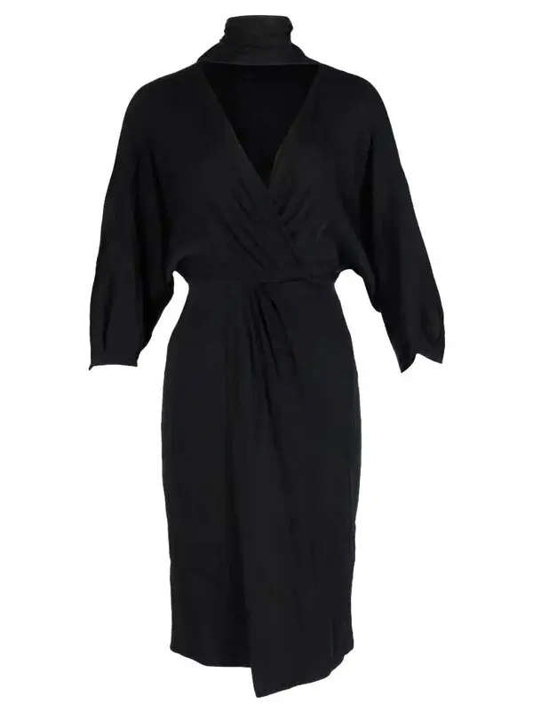 Diane Von Furstenberg V-neck Tie Dress - Black