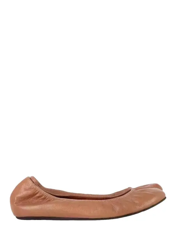 LANVIN Round-toe Leather Ballet Flats - Brown