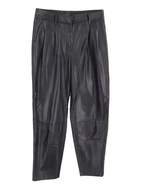 Brunello Cucinelli Leather Trousers - Black