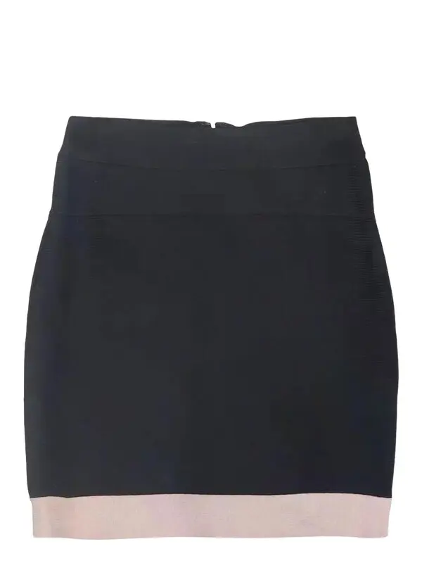 Herve Leger Mini Skirt With Zip Fastening - Black