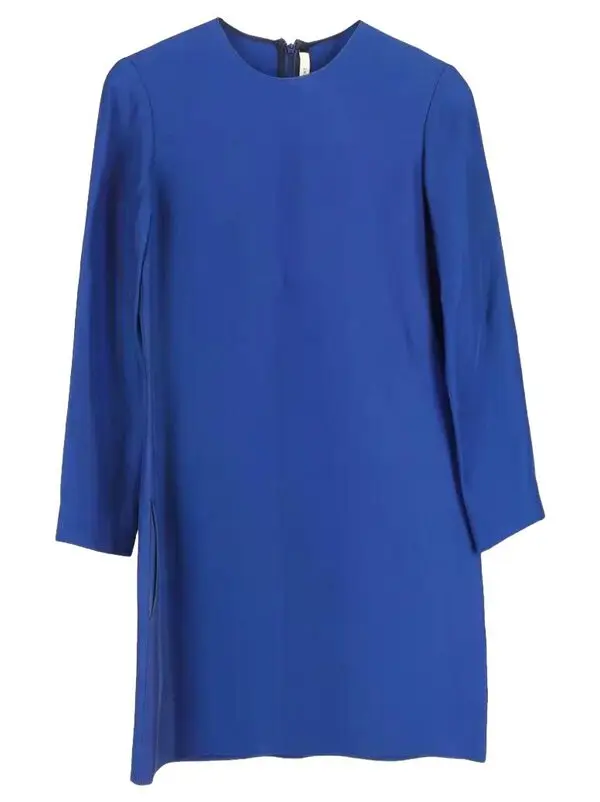 Celine Crew-neck Silk Mini Dress - Blue