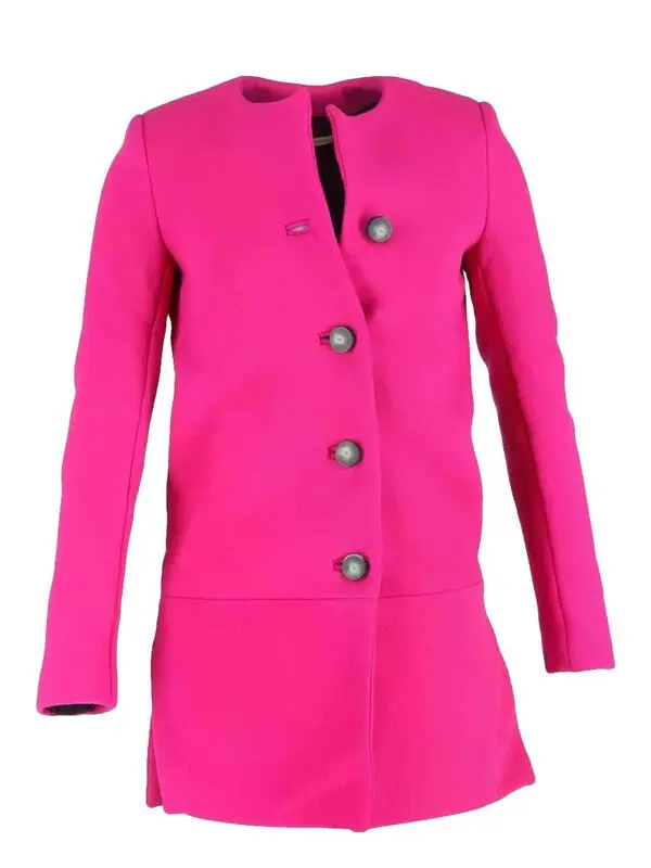 Balenciaga Single-breasted Wool Coat - Pink