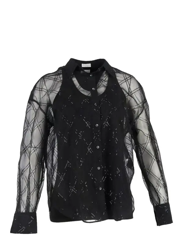 Brunello Cucinelli Sequin-embellished Shirt - Black