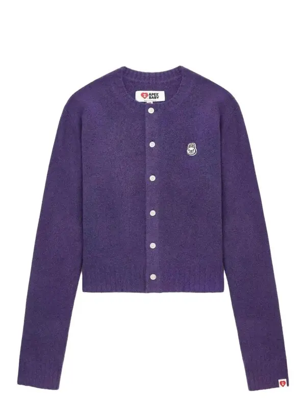 A BATHING APE Baby Doppy Buttoned Sweater - Purple