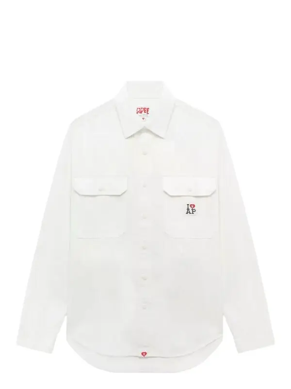 A BATHING APE Heart Pocket Shirt - White