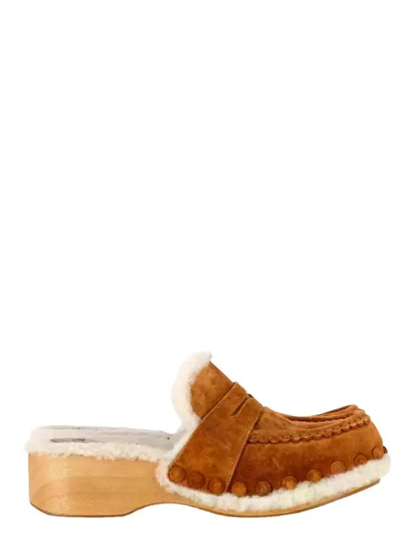 Chloé Joy Shearling-lined Mules - Brown