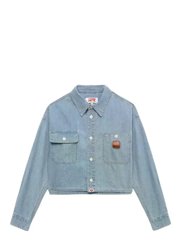 A BATHING APE Apee™ * Chest-pocket Cropped Shirt - Blue