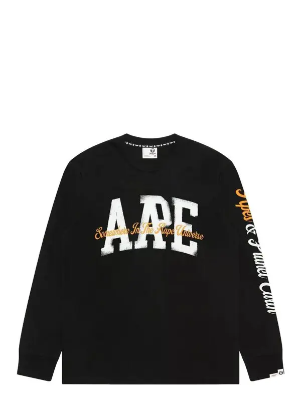 AAPE BY *A BATHING APE® Long-sleeve Graphic T-shirt - Black