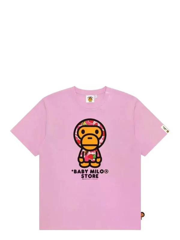 A BATHING APE Graphic Print Short-sleeve T-shirt - Pink
