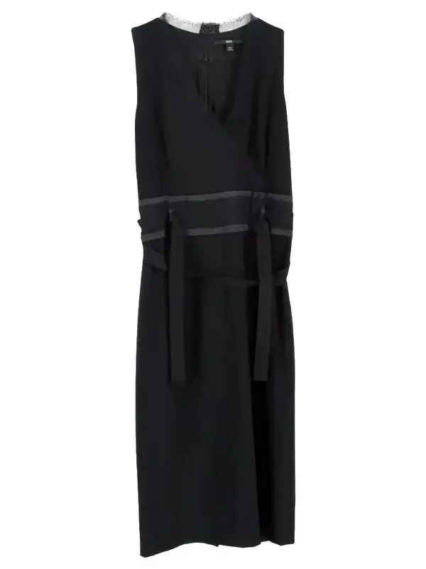 BOSS V-neck Belted Dress - Black
