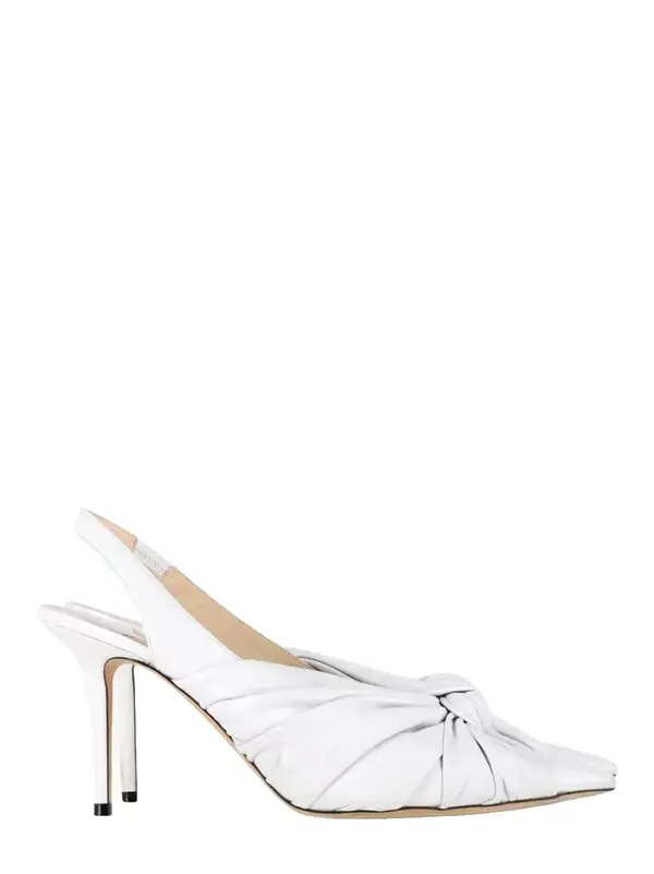 JIMMY CHOO Annabell Knotted Slingback Pumps - White