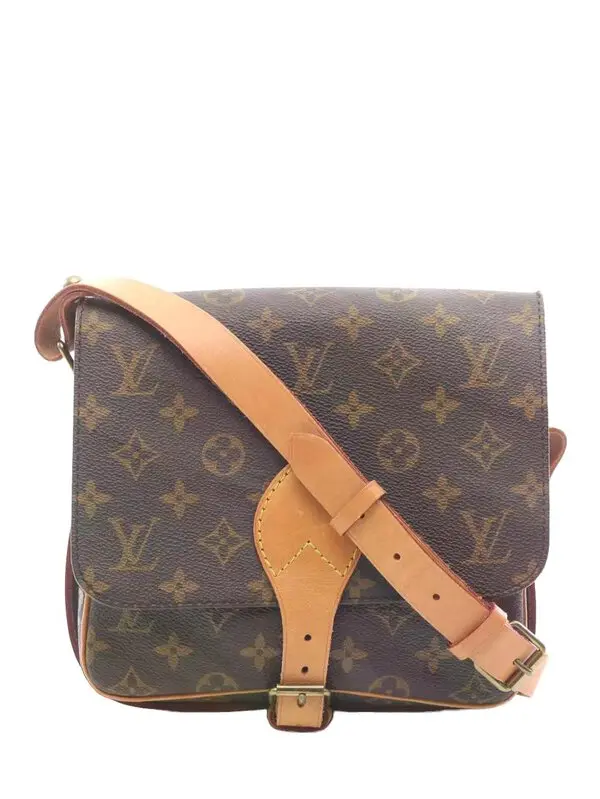 LOUIS VUITTON 1985 Monogram Cartouchiere Mm Crossbody Bag - Brown