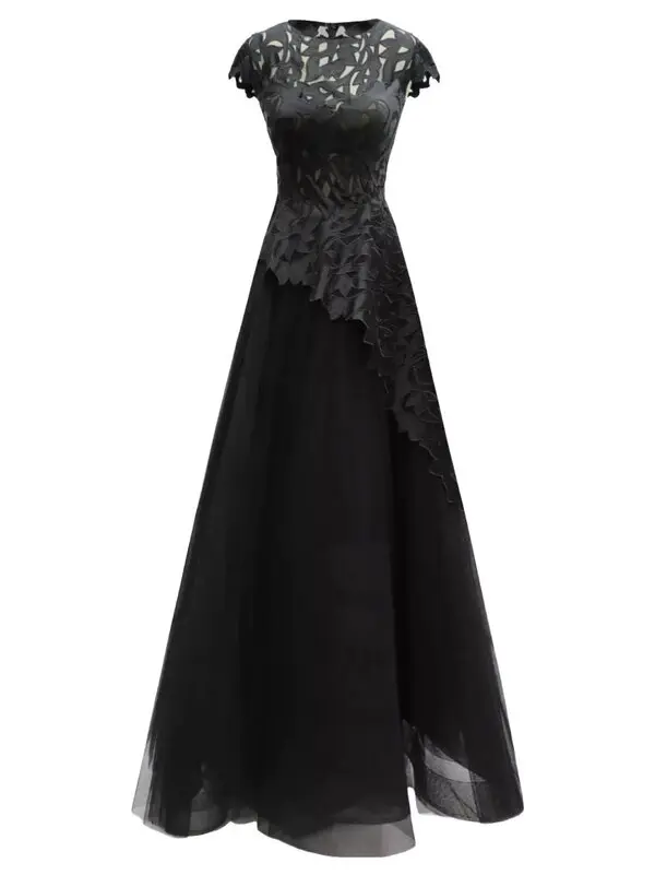 GEMY MAALOUF Floral-embroidered Dress - Black
