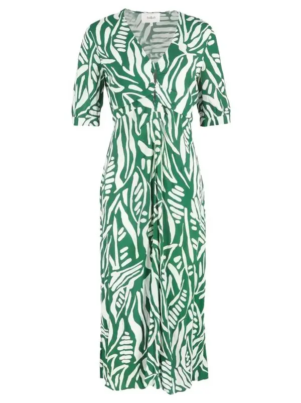 Ba&sh Botanical-print Wrap Dress - Green