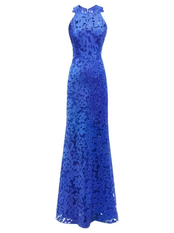 GEMY MAALOUF Floral Satin Dress - Blue