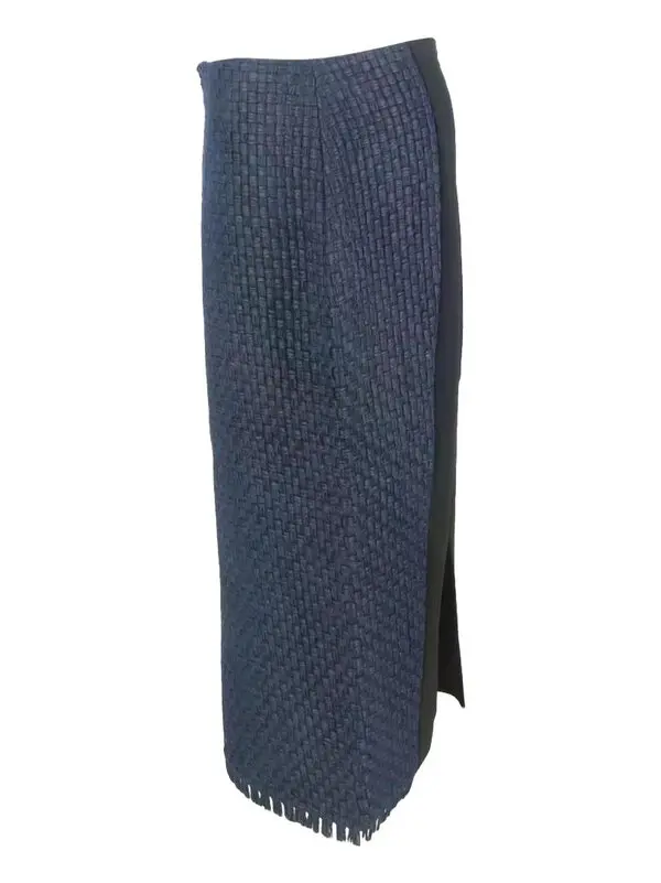 Roland Mouret Woven-effect Midi Skirt - Blue
