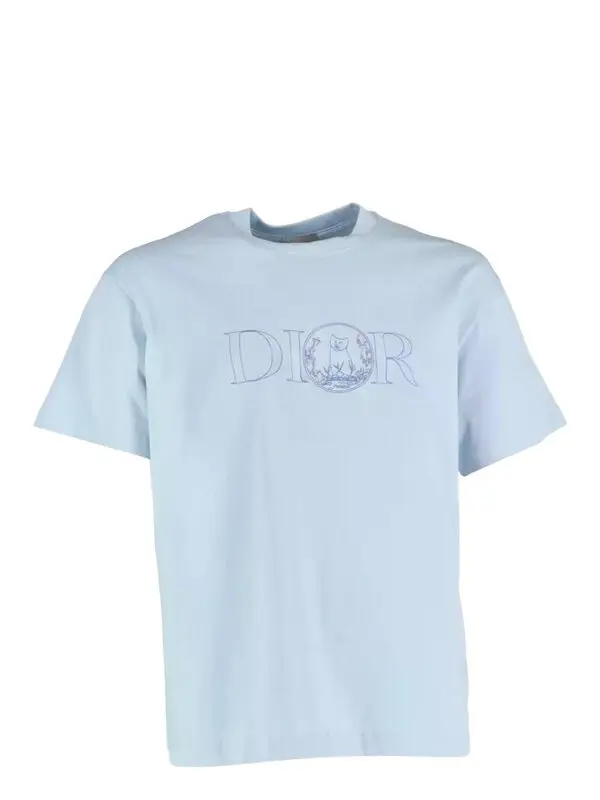 Dior Hylton Nel Logo-detail Short-sleeve T-shirt - Blue