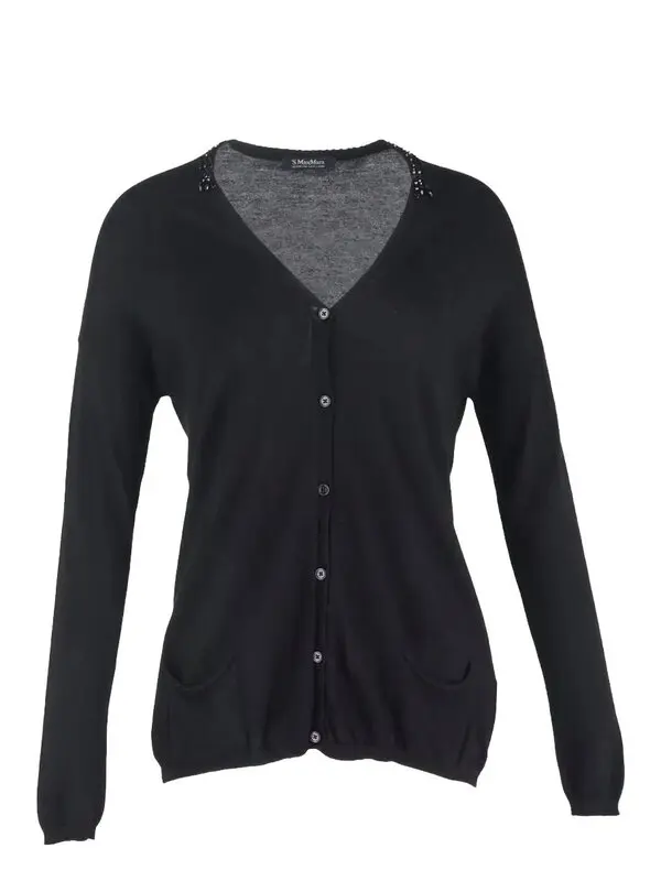 Max Mara Embellished Buttoned Cardigan - Black