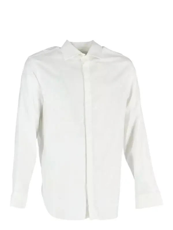 Giorgio Armani Hidden Button Long Sleeve Shirt - White