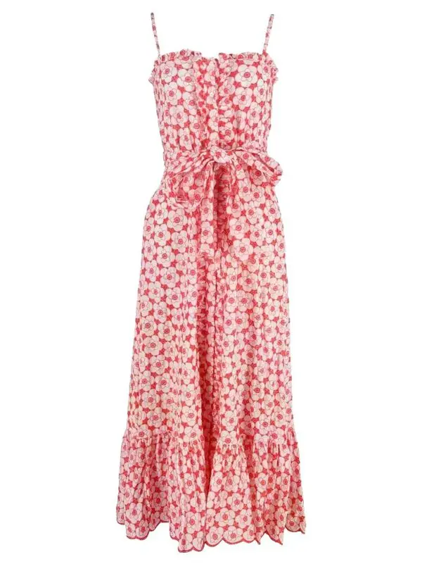 Lisa Marie Fernandez Floral-pattern Maxi Dress - Red