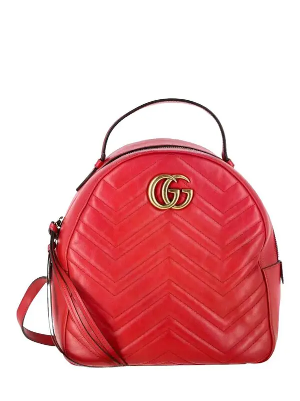 Gucci Quilted Leather Backpack - Red