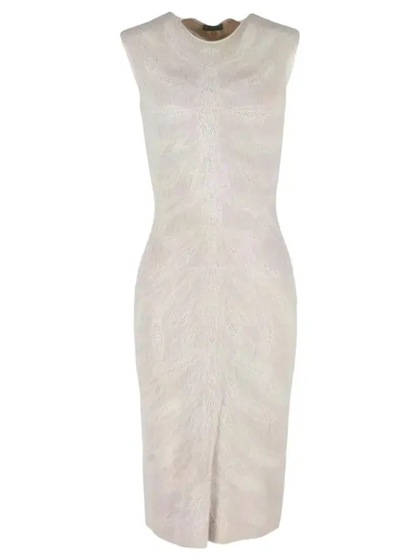 Alexander McQueen Patterned Knit Midi Dress - Neutrals