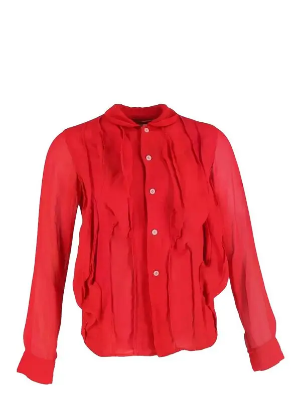 Comme Des Garçons Frilled Button-up Shirt - Red