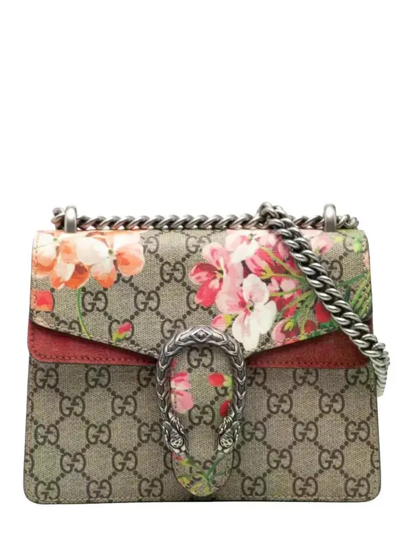 Gucci Small Gg Supreme Blooms Dionysus Crossbody Bag - Brown