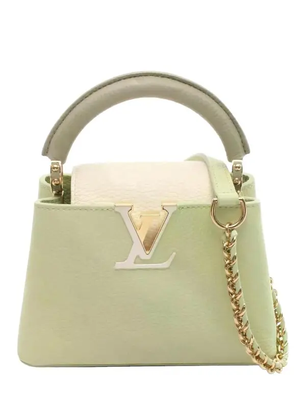 LOUIS VUITTON 2021-2025 Taurillon Mini Capucines Satchel - Green
