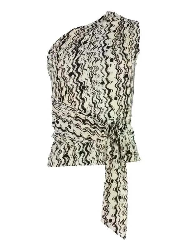 Nanushka Alegra Printed One-shoulder Top - Neutrals