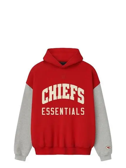 Fear Of God Essentials Chiefs Sport Hoodie - Red/concrete Heather