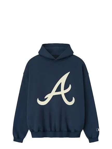 Fear Of God Essentials Braves Sport Hoodie - Midnight Navy Blue