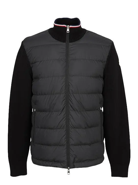 Moncler Padding Zip-up Cardigan - Black