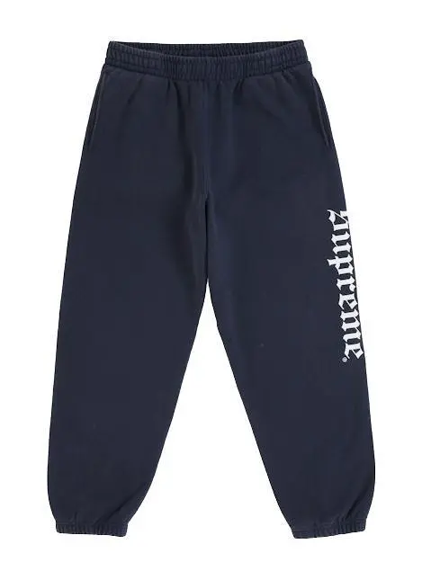 Supreme Washed Old English Sweatpant - Navy Blue