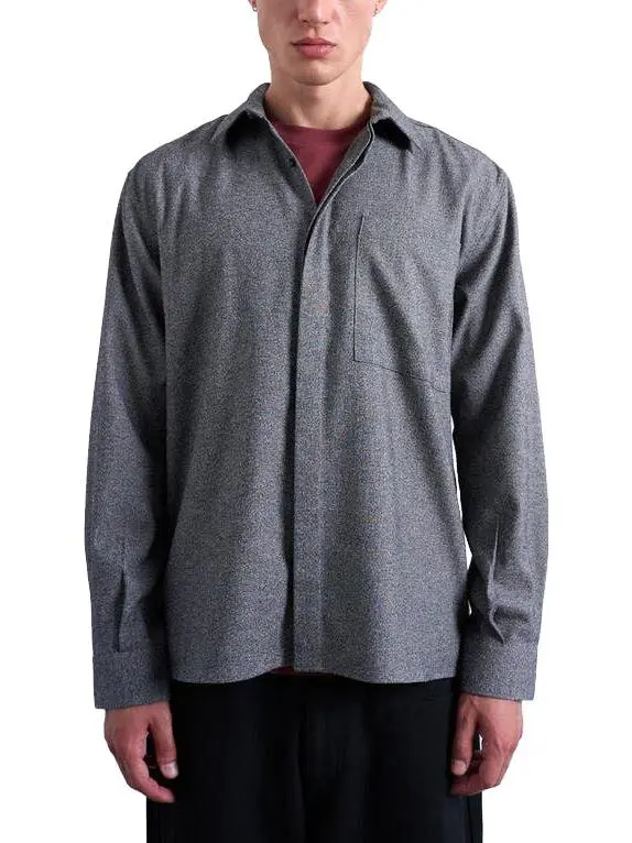 Topman Relaxed Fit Textured Button-up Shirt - Grey