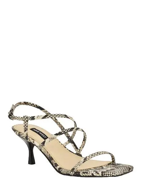 Nine West Hindy Slingback Kitten Heel Sandal - Snake Print