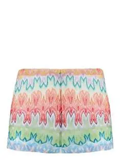 Missoni Hot Pants In Floral Patterned Viscose - Pink Multi