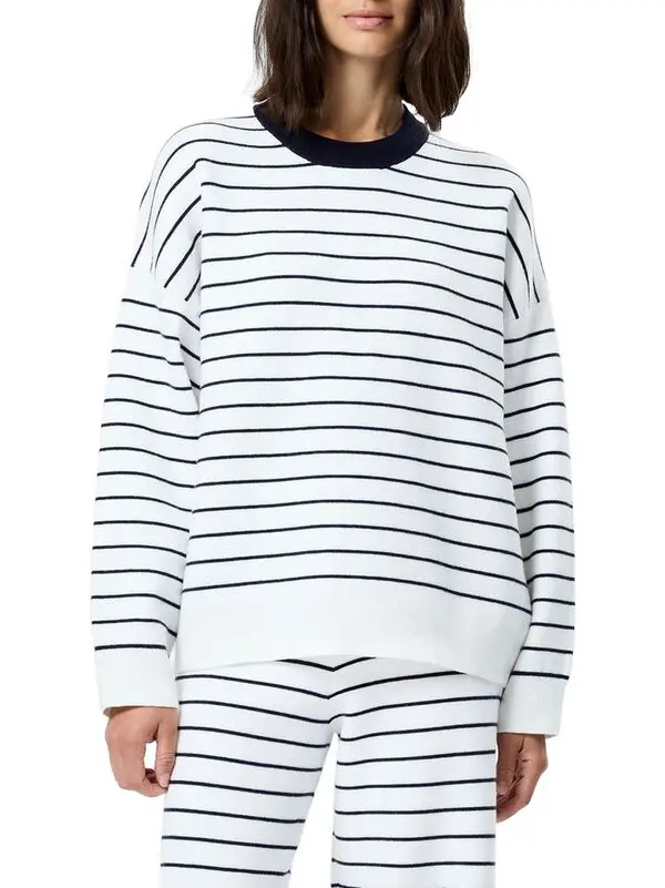 French Connection Marley Stripe Sweater - White-marine