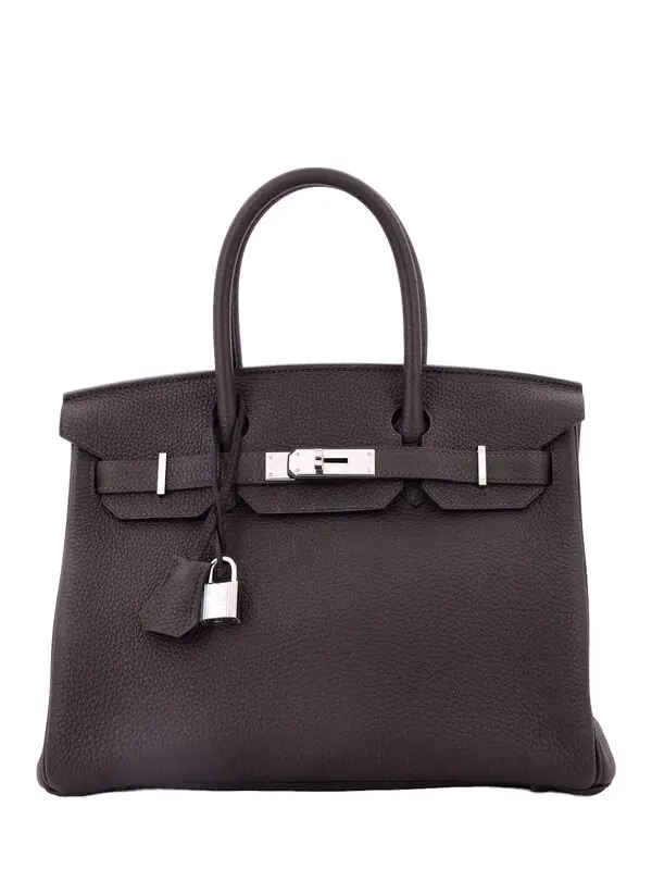 HERMES Birkin 30 Handbag Togo With Palladium Hardware - Macassar
