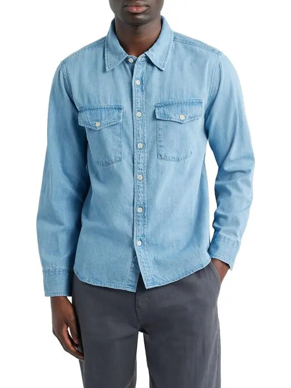 CORRIDOR Cotton Denim Button-up Shirt - Indigo