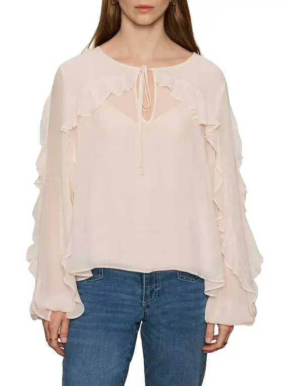 Sanctuary Ruffle Trimmed Blouse - Pink Milk