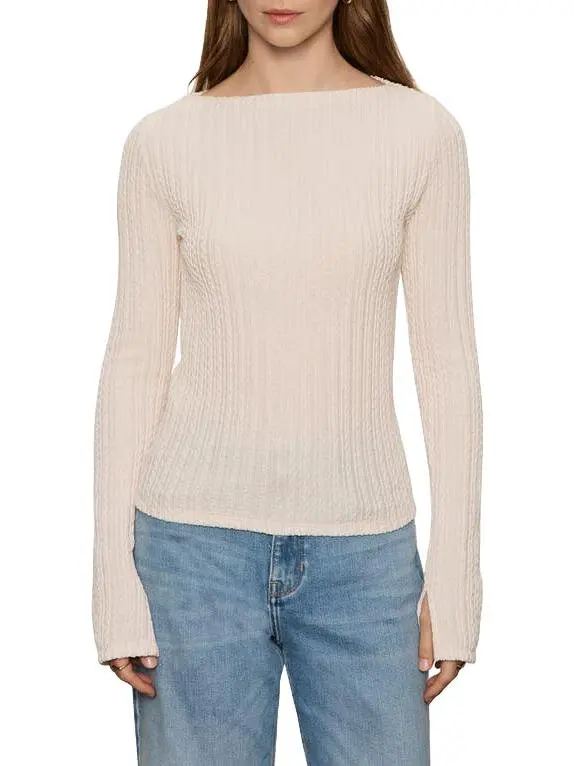 Sanctuary Ribbed Knit Boat Neck Top - Pink Milk