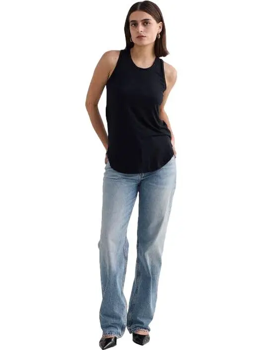 REISTOR Drawstring Short Sleeve T-shirt Dress - Black
