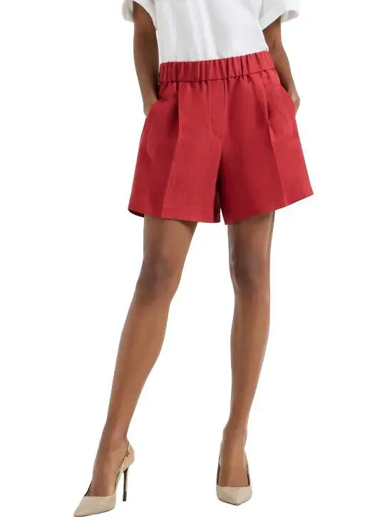 Brunello Cucinelli Fluid Twill Baggy Shorts - Red