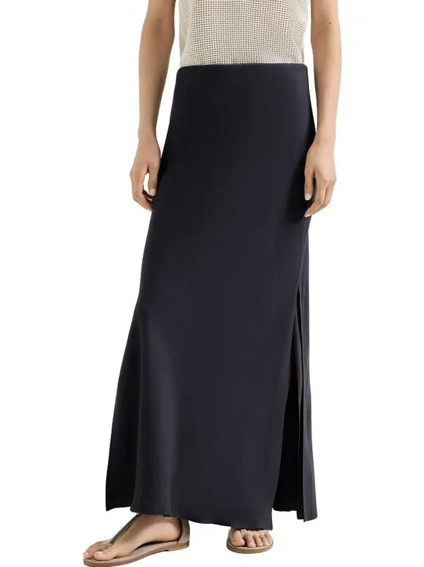 Brunello Cucinelli Bias-cut Maxi Skirt - Blue